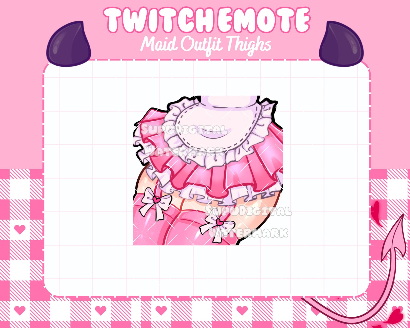 Pink Maid Outfit Thighs Twitch Discord Tiktok Streamer Emote & Vtuber ...