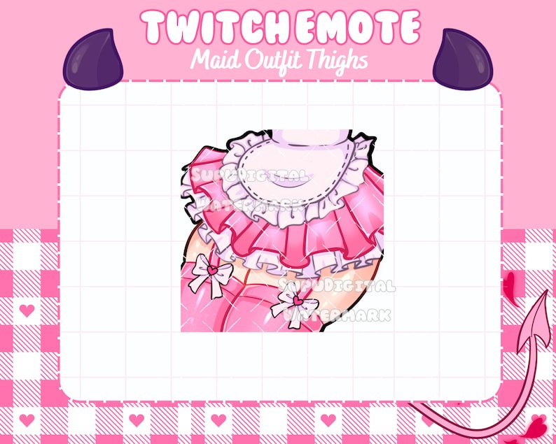 Pink Maid Outfit Thighs Twitch Discord Tiktok Streamer Emote & Vtuber ...