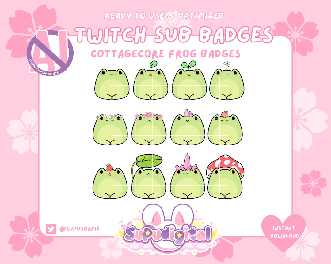 Frog Hats Twitch Sub Badges | 12 | Discord Streamer Vtuber Assets - Etsy