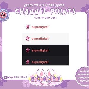 Cute Blood Bag Twitch Channel Points Icon, Vampire Channel Point Redeem ...