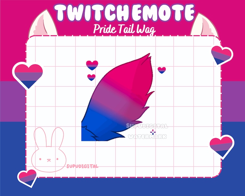 ANIMATED Pride Bisexual Flag Tail Wag Twitch Discord Streamer Emote ...