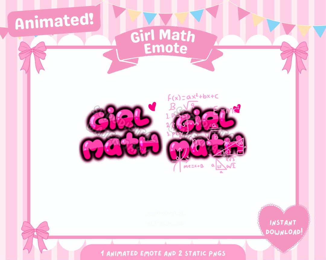 Girl Math Emote With ANIMATION | Twitch Discord Tiktok Youtube Streamer ...