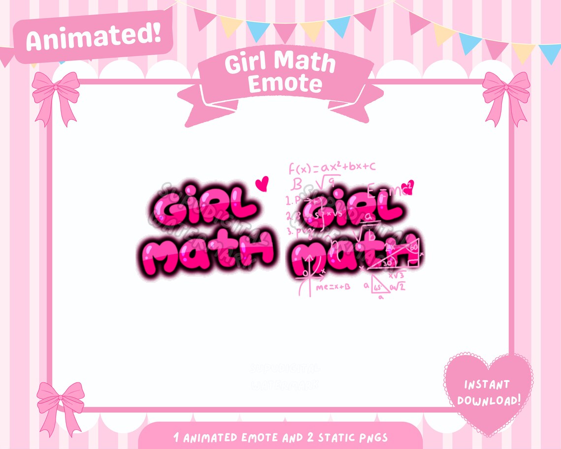 Girl Math Emote With ANIMATION | Twitch Discord Tiktok Youtube Streamer ...