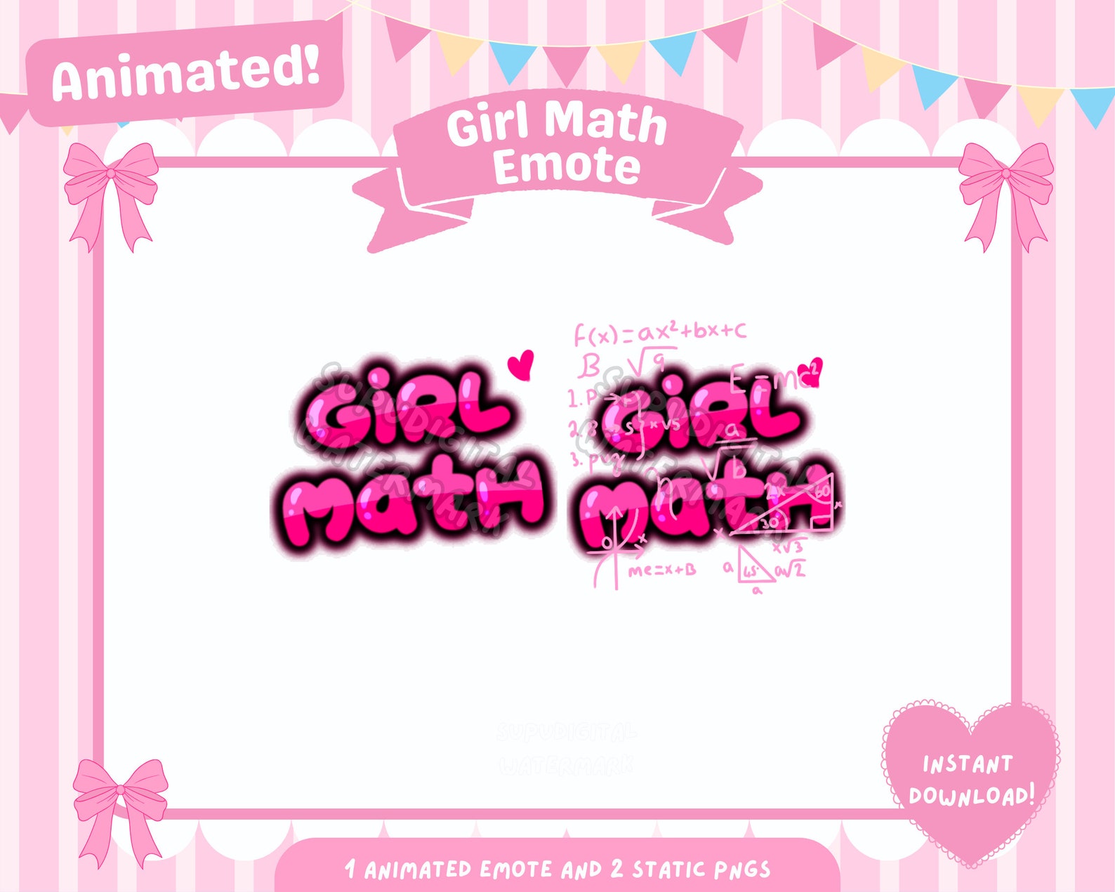 Girl Math Emote With ANIMATION | Twitch Discord Tiktok Youtube Streamer ...