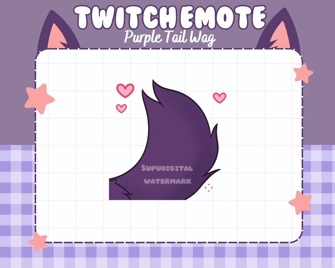 ANIMATED Purple Tail Wag Twitch Discord Streamer Emote | Cute, Kawaii ...