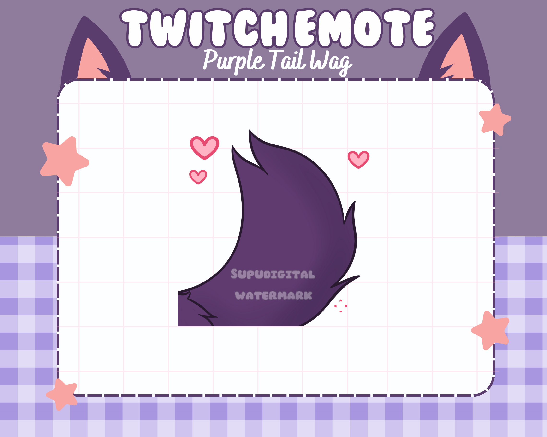 ANIMATED Purple Tail Wag Twitch Discord Streamer Emote Cute, Kawaii ...