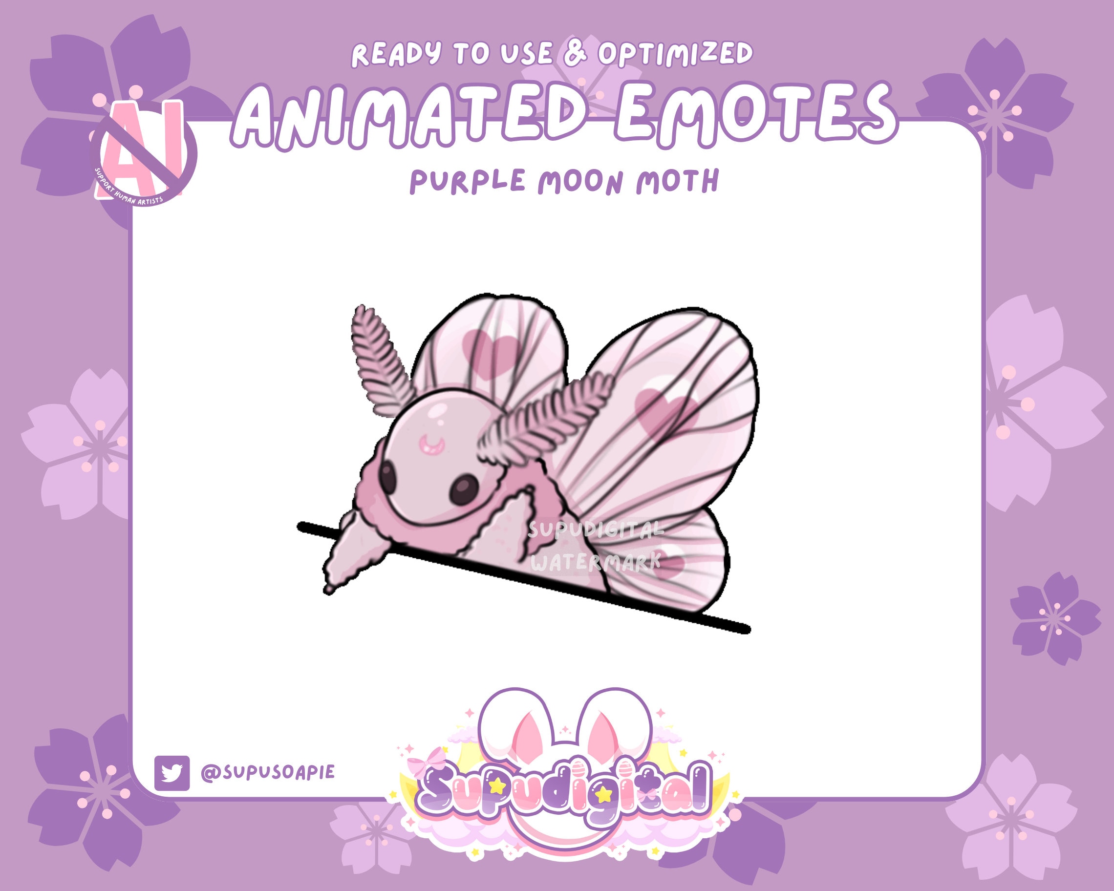 ANIMATED Moth Twitch Emote, Bongo Cat Dance , Kawaii Pastel Pink ...