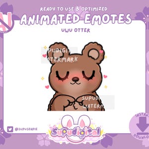 Uwu Twitch Emote Blush Shy Animated Teddy Bear Emotes: Discord/youtube ...
