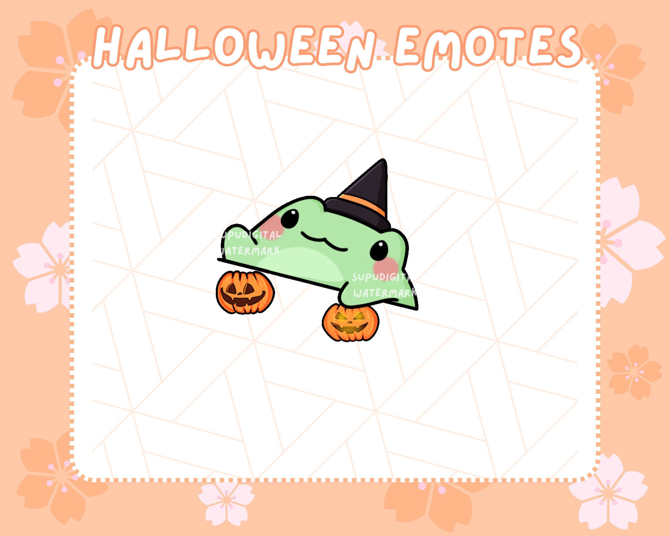 ANIMATED HALLOWEEN Witch Pumpkin Bongo Frog ANIMATED Twitch - Etsy