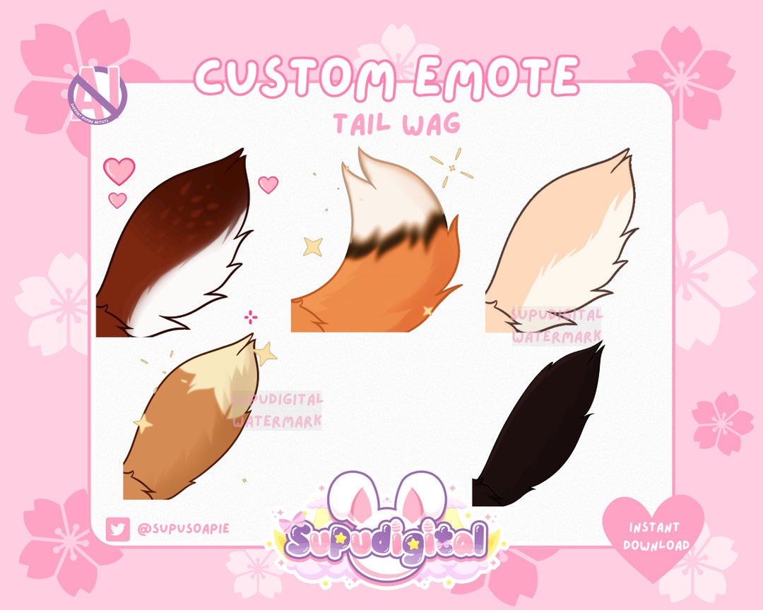 Custom Color Animated Tail Wag Twitch Discord Kick Youtube Emote for ...