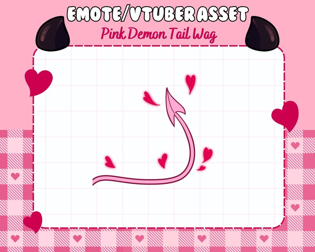 ANIMATED Pink Demon Tail Wag Twitch Discord Streamer Emote & Vtuber ...