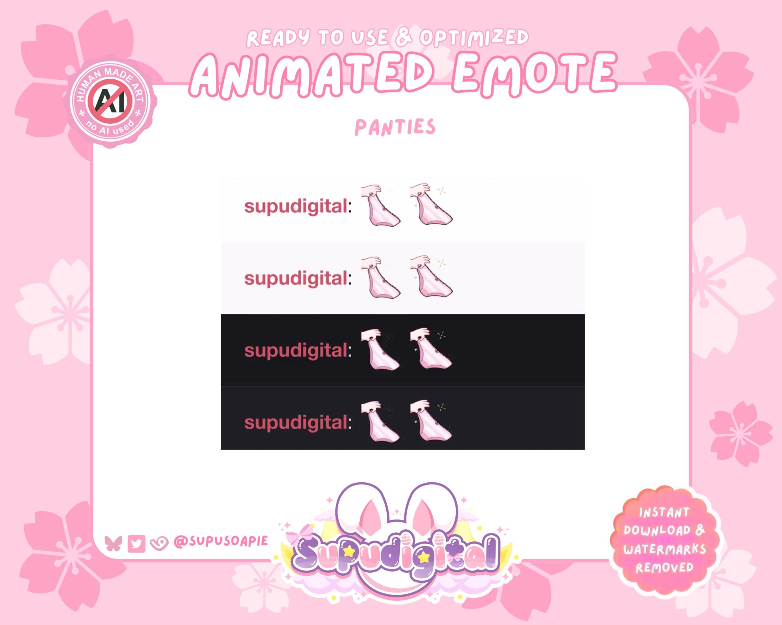 Pink Panties Twitch Emote, Lewd Underwear Emote, Cute ANIMATED Emote ...