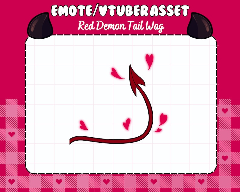 ANIMATED Red Demon Tail Wag Twitch Discord Streamer Emote & Vtuber Asset Cute, Kawaii, Succubus ...