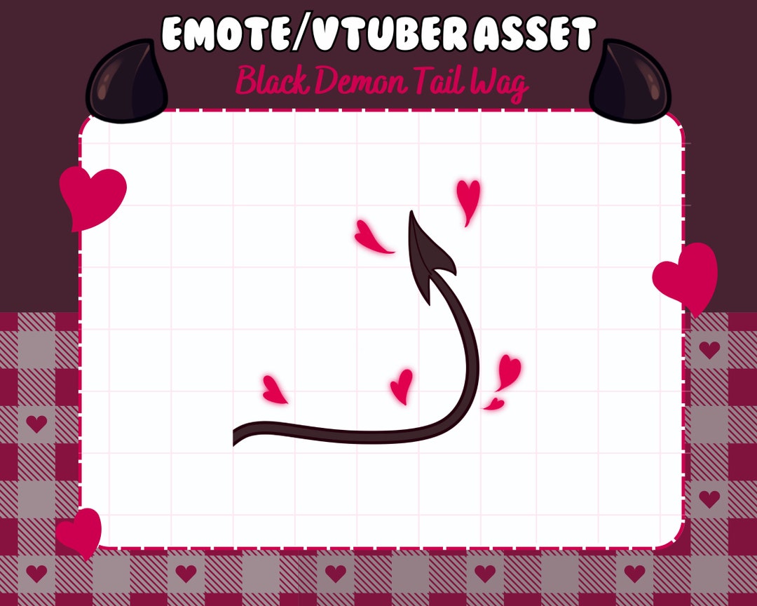 ANIMATED Black Demon Tail Wag Twitch Discord Streamer Emote & Vtuber ...