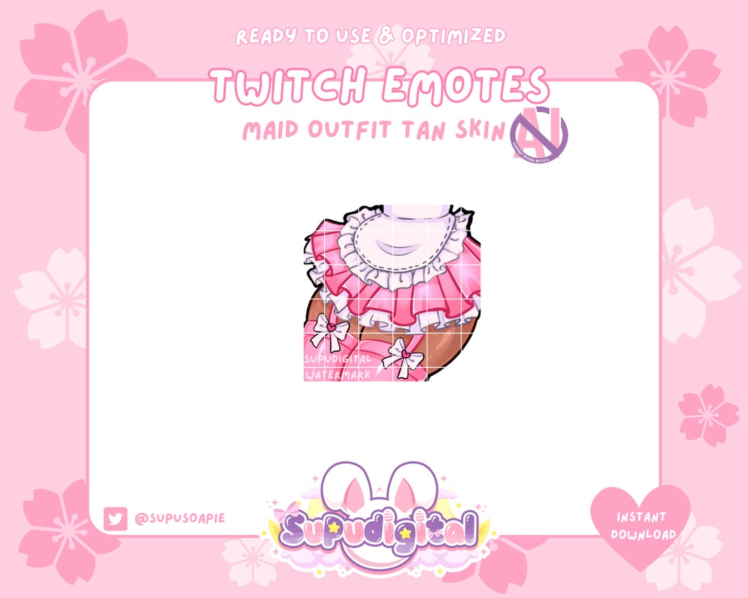 Thick Thighs Lewd Twitch Emote Maid Kawaii Poc Anime Girl Emotes ...