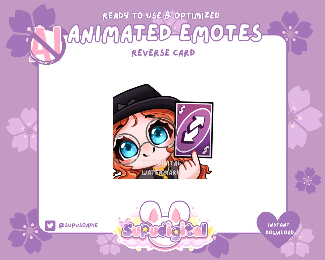 ANIMATED Twitch Emote Ginger Witch Girl With Glasses | Reverse Card ...