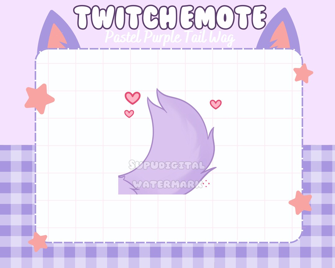 ANIMATED Pastel Purple Tail Wag Twitch Discord Streamer Emote | Cute ...