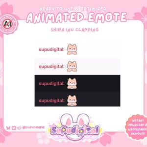 Shiba Inu Twitch Emote, Funny Clapping Emote, Cute ANIMATED Emote ...