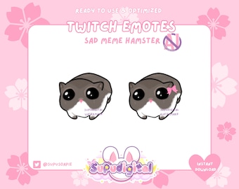 Sad Hamster Emote With Pink Bow, Tiktok Meme, Twitch, Discord, Youtube ...