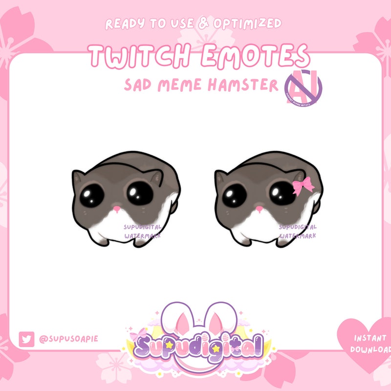 Sad Hamster With a Bow - Etsy