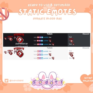 HALLOWEEN Twitch Emote, Hydrate Blood Bag Emote, Funny Goth Witch ...