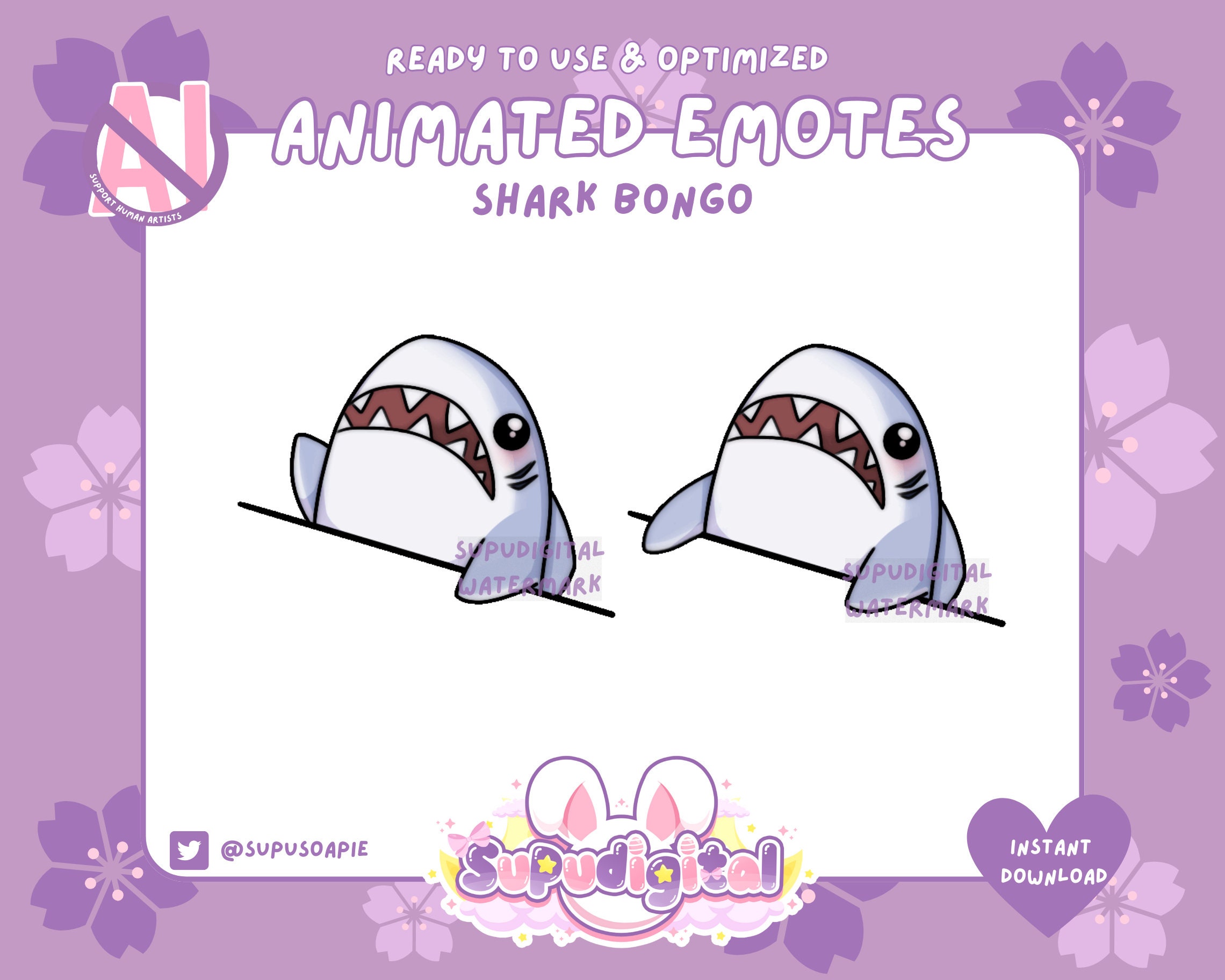 Shark Bongo Emote ANIMATED Major General | Twitch Discord Streamer ...