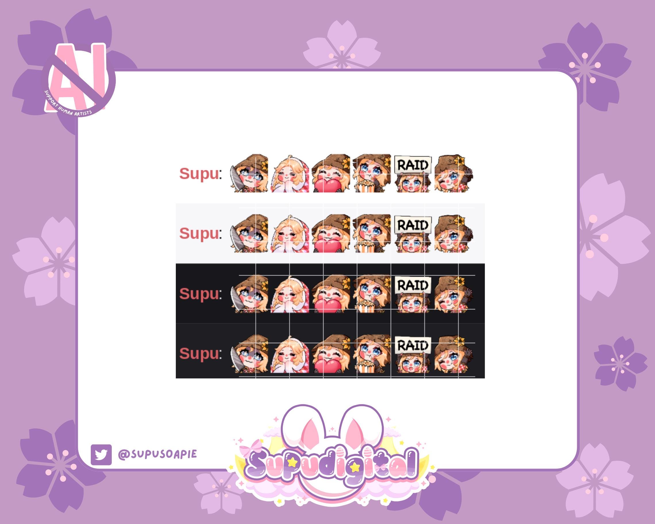 Cute Twitch Emote Bundle Pack, Scarecrow Kate Emote, Blonde USA Girl ...