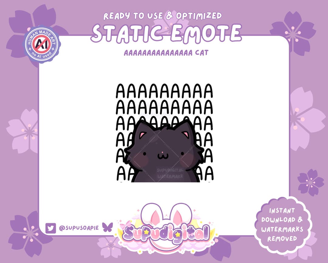 Funny Cat Twitch Emote Scream Angry 'aaaa' Meme Emotes: Discord/youtube ...