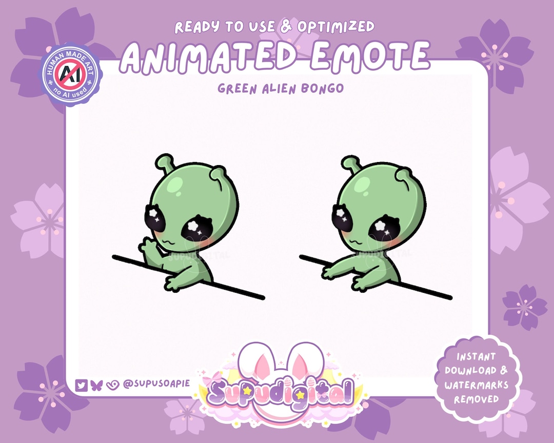 Alien Bongo Twitch Emote Animated Funny Meme Emotes: Discord/youtube ...