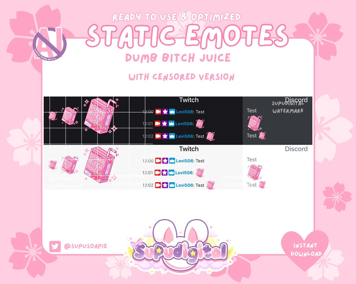 Funny Twitch Emote Meme Dumb B*tch Juice Emote | Discord Sticker ...