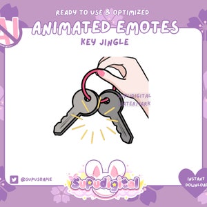 Animated Key Jingle Meme Emote Pink | Twitch Discord Youtube Kick - Etsy
