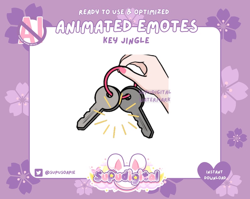 Animated Key Jingle Meme Emote Pink Twitch Discord Youtube Kick - Etsy