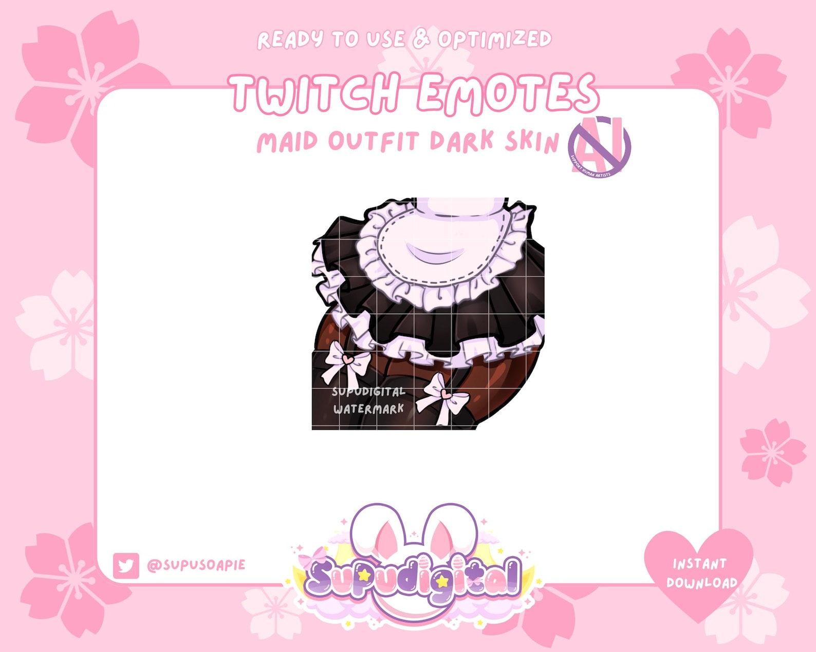 Thick Thighs Lewd Twitch Emote Maid Kawaii Poc Anime Girl Emotes ...