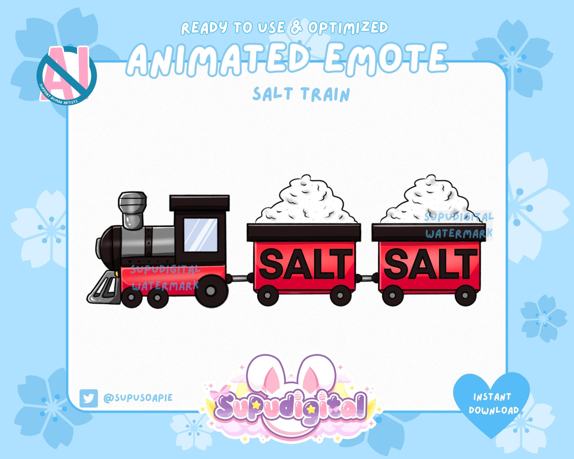 Funny ANIMATED Twitch Emote Salt Salty Train Emote | Twitch Discord ...
