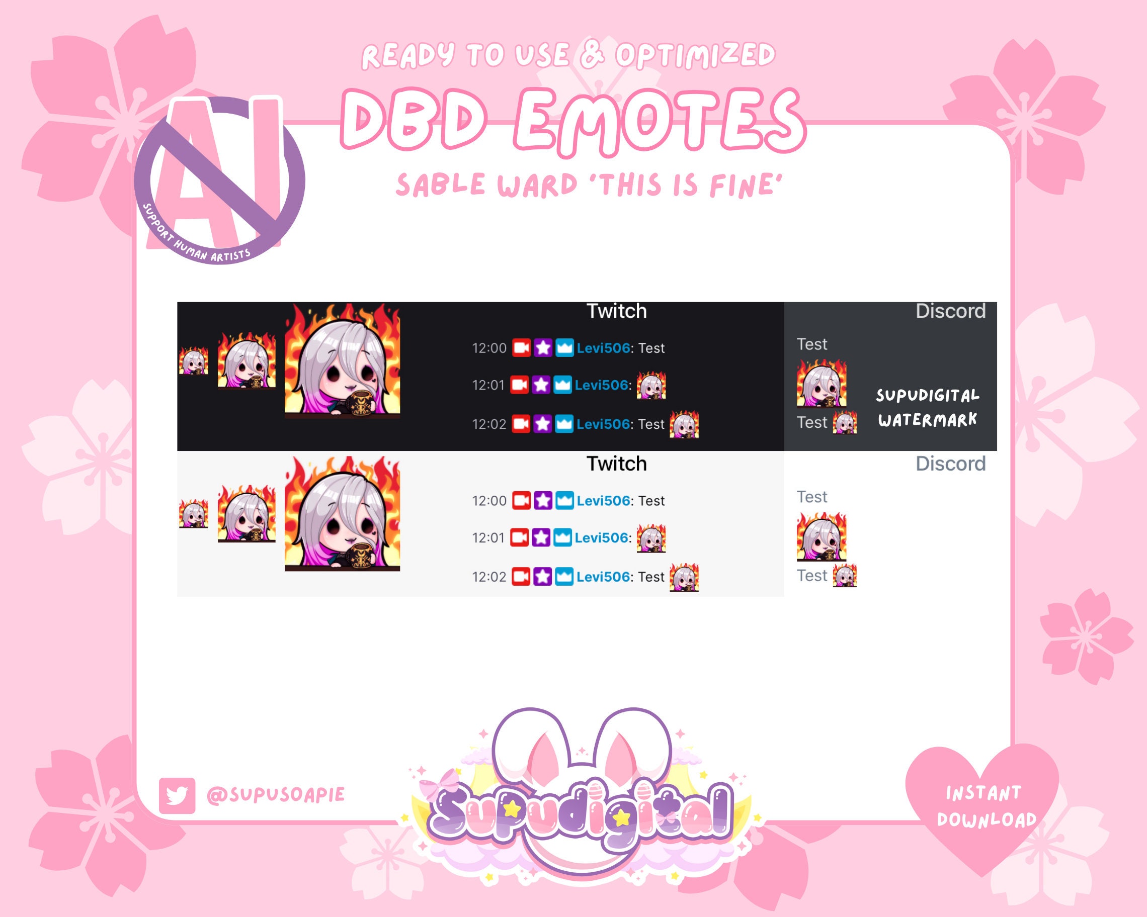 DBD Sable Ward This is Fine Meme Emote 'NO A.I.' Dead by Daylight ...