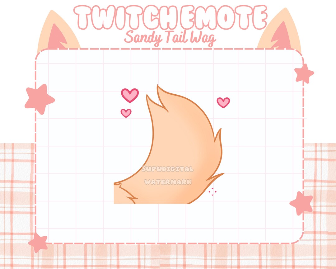 ANIMATED Sandy Peachy Tail Wag Twitch Discord Streamer Emote Cute ...