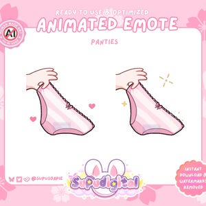 Pink Panties Twitch Emote, Lewd Underwear Emote, Cute ANIMATED Emote, Kawaii Discord Emoji ...