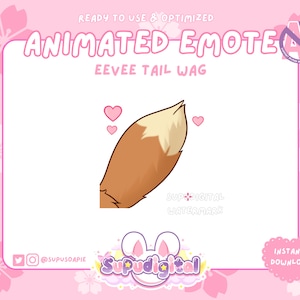 ANIMATED Eevee Twitch Emote Fennec Fox Tail Wag Emote Kick Discord ...