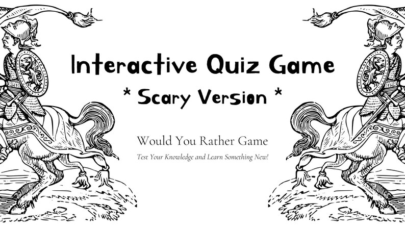 Interactive Quiz Game Presentation: Minimalist White Horror Theme PDF - Etsy