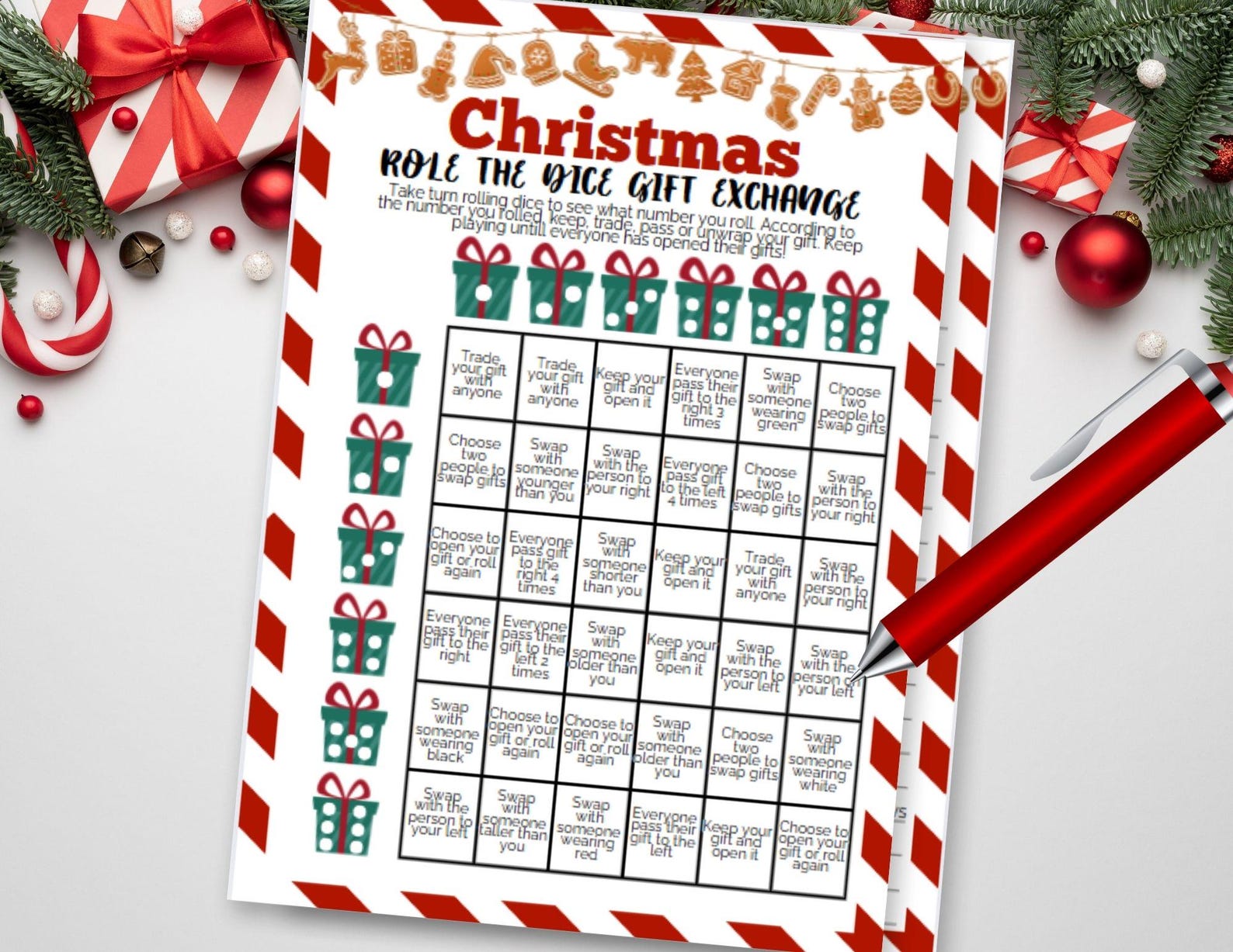 Fun Printable Family Christmas Game for Kids and Adults - Roll the Dice ...