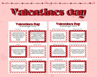 Valentine's Day Scavenger Hunt - Fun Printable Game for Kids and Adults ...