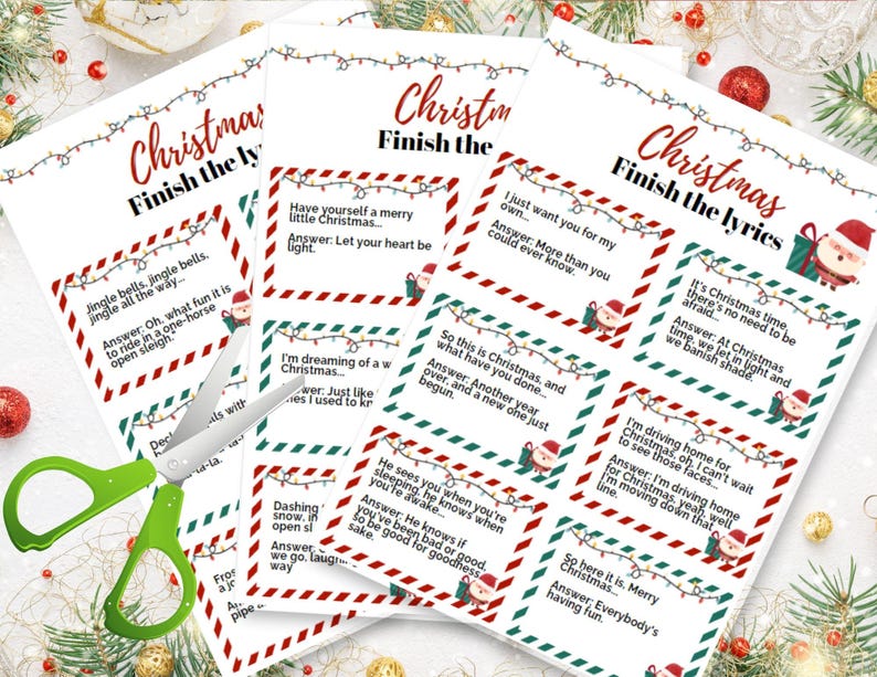 Fun Printable Family Christmas Game for Kids and Adults - Finish the ...