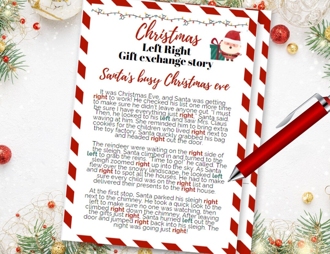 Fun Printable Family Christmas Game for Kids and Adults - Left Righ ...