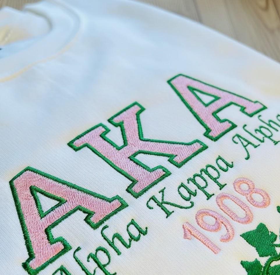 Alpha Kappa Alpha Embroidery Design, Ivy Leaf Sorority Digital File ...
