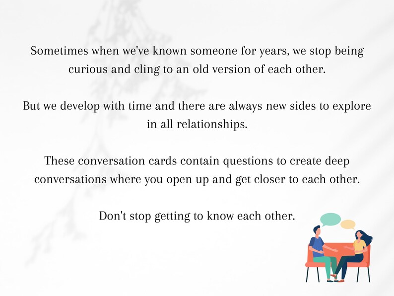 56 Conversation Card Adult Game Printable Friendship Couple Question ...