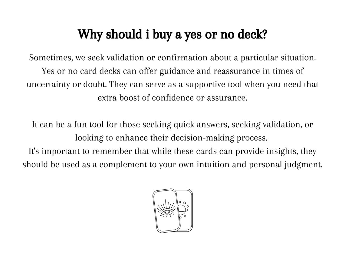 YES or NO Cards Tarot Cards Clarification Card Witch Game Spiritual ...