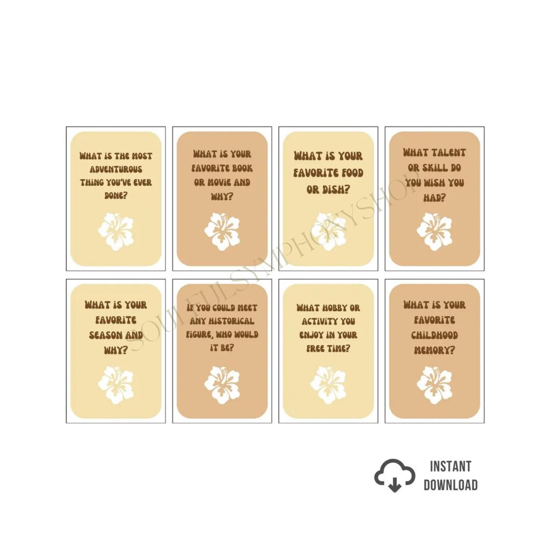 56 Conversation Cards Ice Breaker Conversation Starter Cards Discussion ...