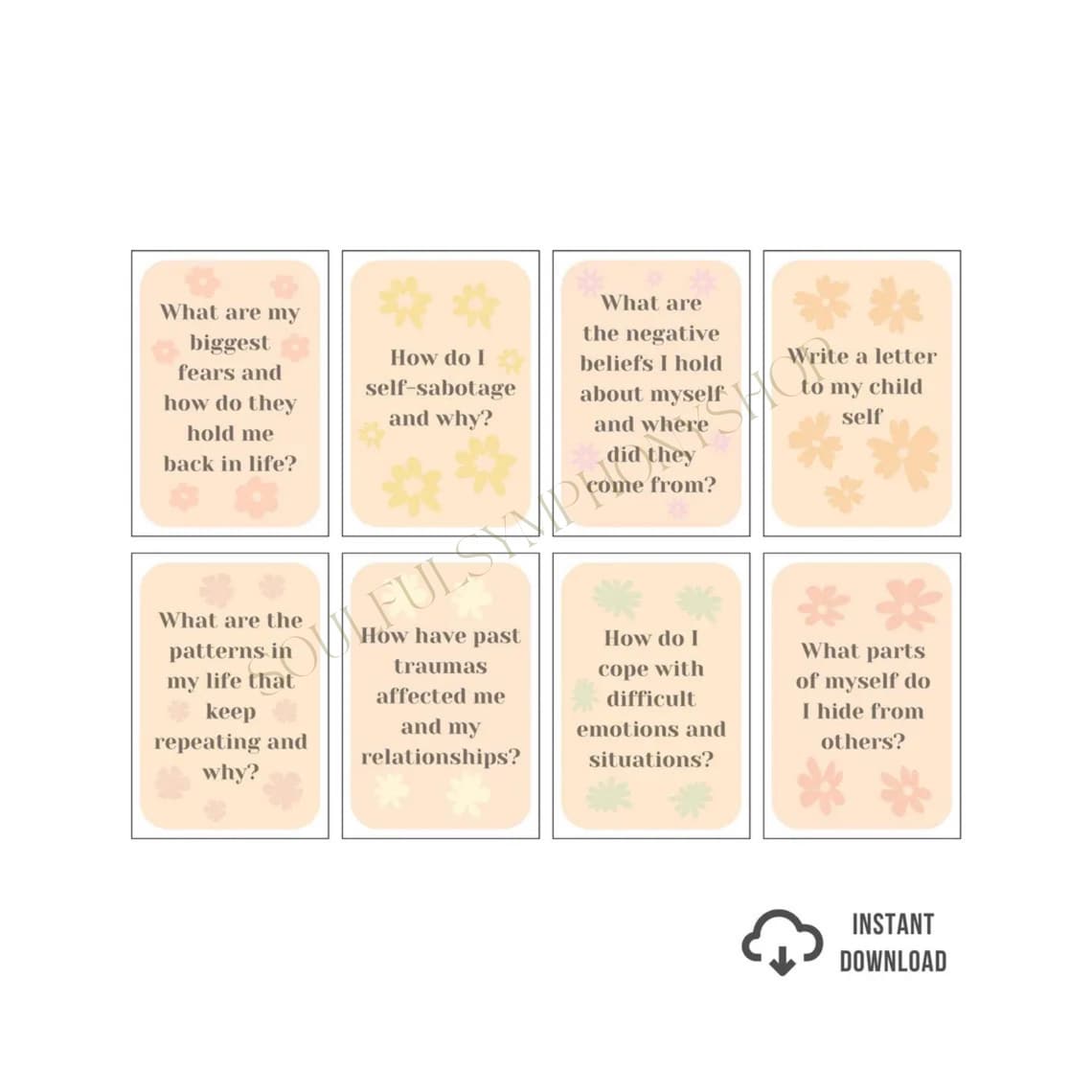 56 Printable Journal Prompt Card for Shadow Work Tool Self-discovery ...