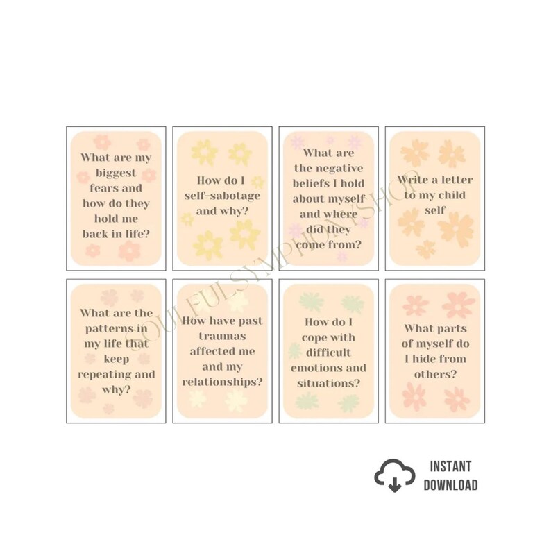 56 Printable Journal Prompt Card for Shadow Work Tool Self-discovery ...