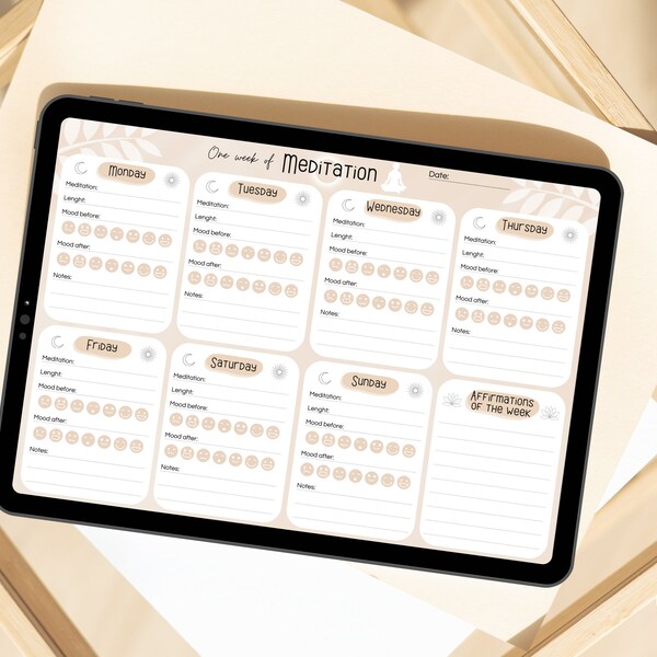 Meditation Tracker Printable - Etsy